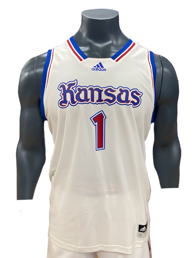 Kansas Jayhawks Pay Heed Basketball Jersey - White – Jocks Nitch