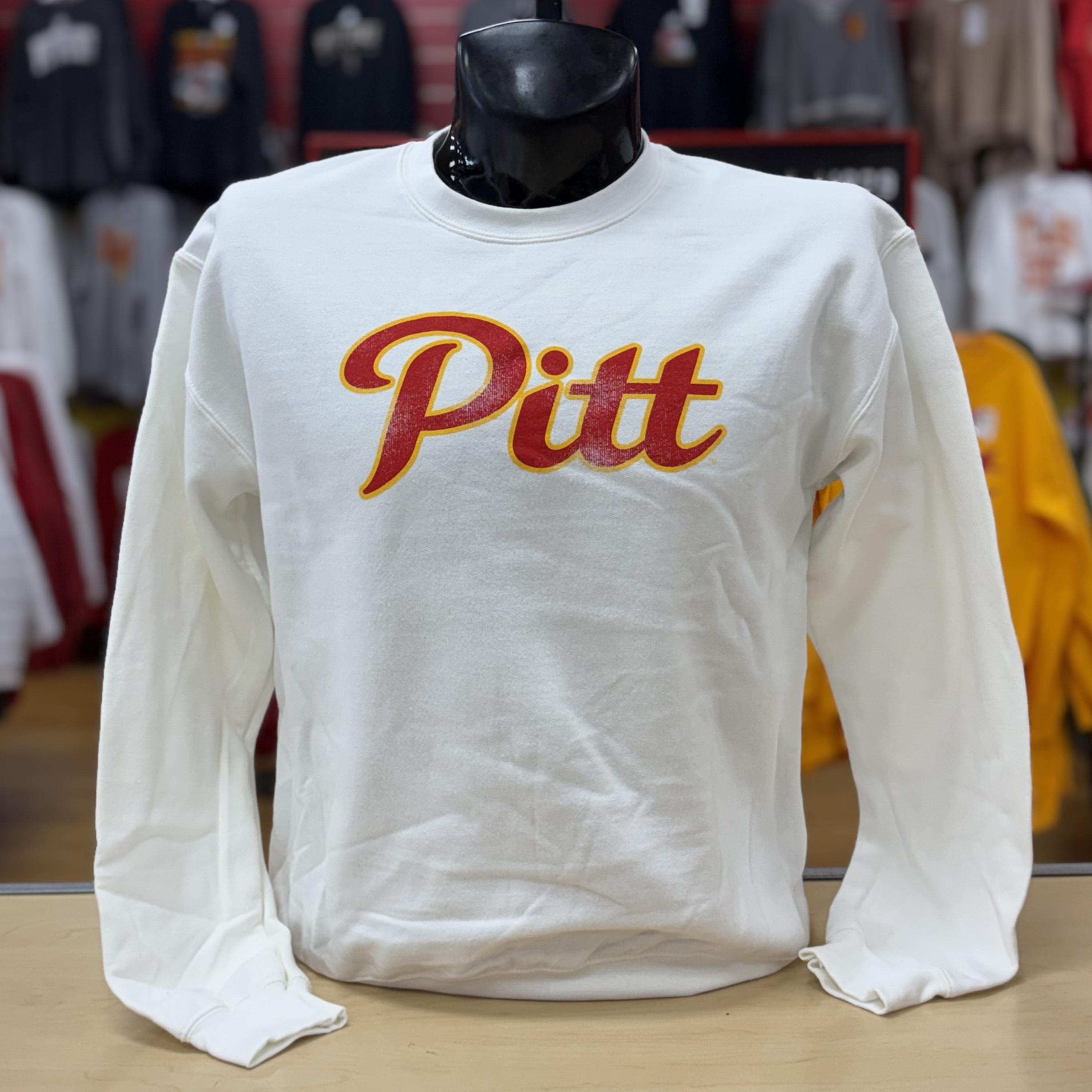 Faded Pitt Crew- White – Jocks Nitch